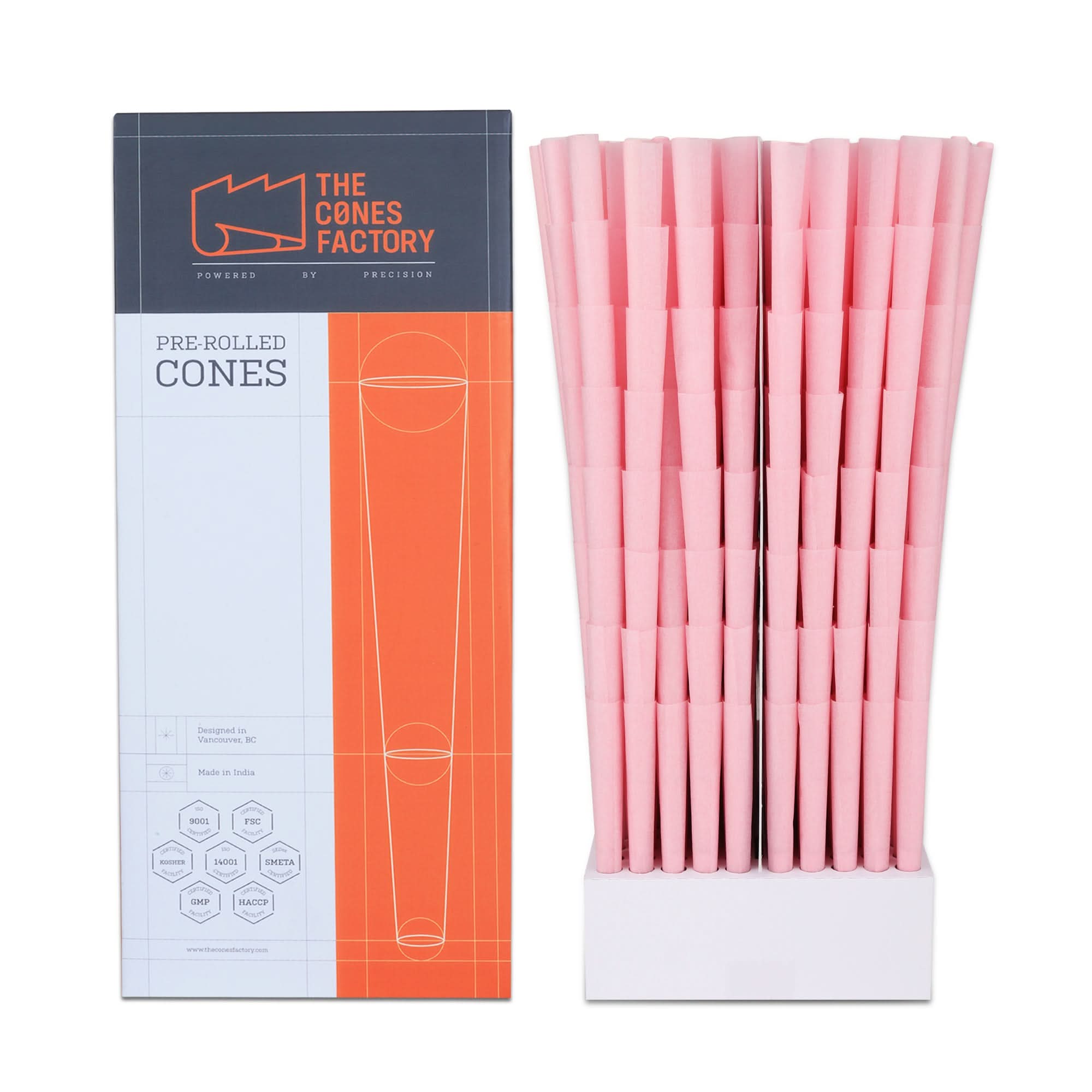 Buy Blush Pink Cones with Spiral Filter Tip | Pink Pre Roll Cones