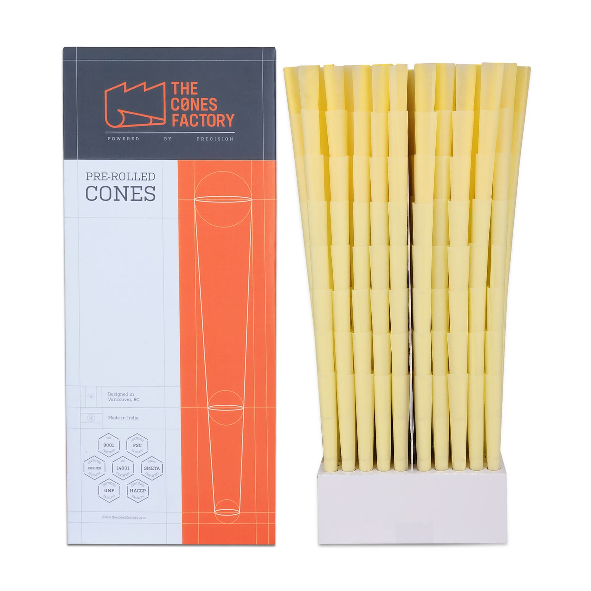 Mellow Yellow Cones with Spiral Filter Tip | The Cones Factory