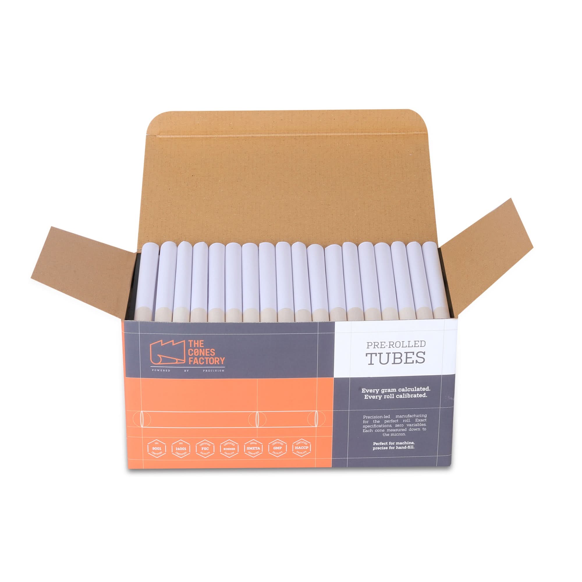 11mm French White Tubes with Wood Filter | 150 Tubes/ Pack